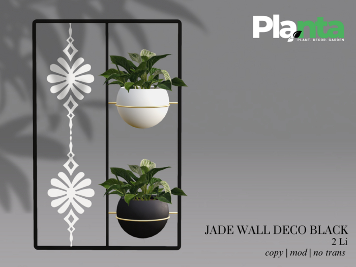 Second Life Marketplace - Planta - Jade Wall Deco Black